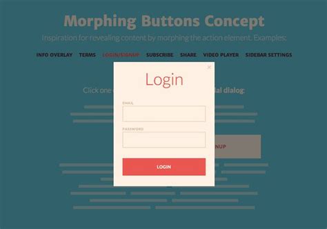 some inspiration for a morphing button concept where the action element button morphs into a