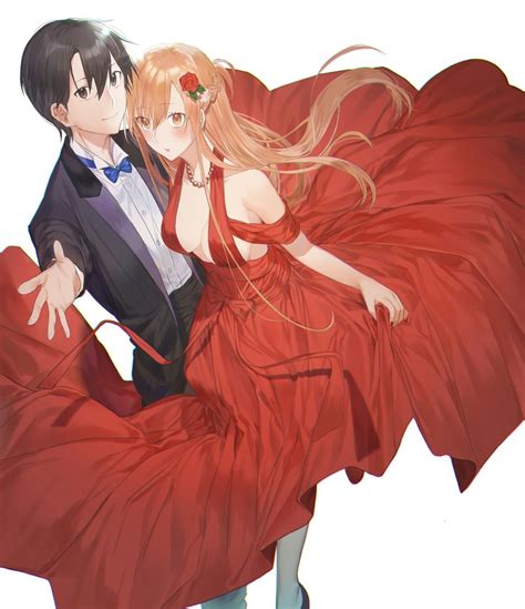 Asuna And Kirito Sword Art Online Drawn By Riko201008 Danbooru