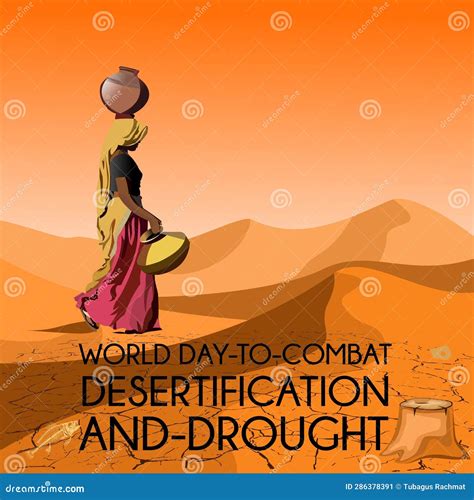 Dia Mundial Contra a Desertificação E a Seca Ilustração Stock