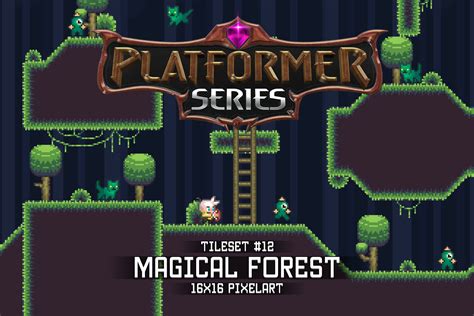 Platformer Tileset Magical Forest X Pixelart D Environments