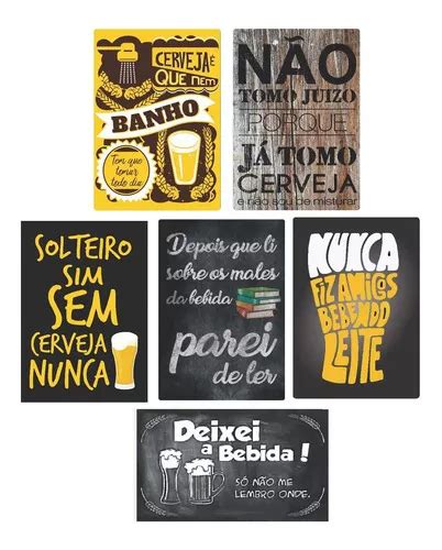 Kit De 6 Platos Decorativos Para Bebidas Frases Cerveza MercadoLibre