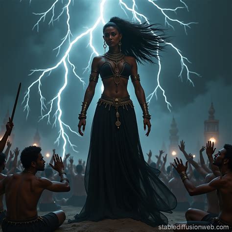 Indian Goddess Of Storm And Lightning Stable Diffusion Online