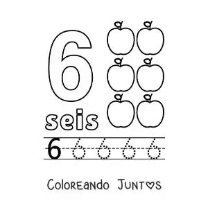 10 Dibujos del Número 6 para Colorear Gratis Coloreando Juntos