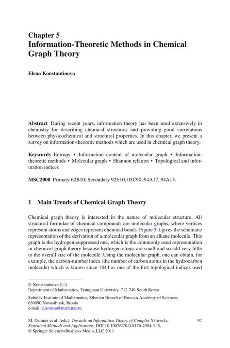 pdf information theoretic methods in chemical graph theory