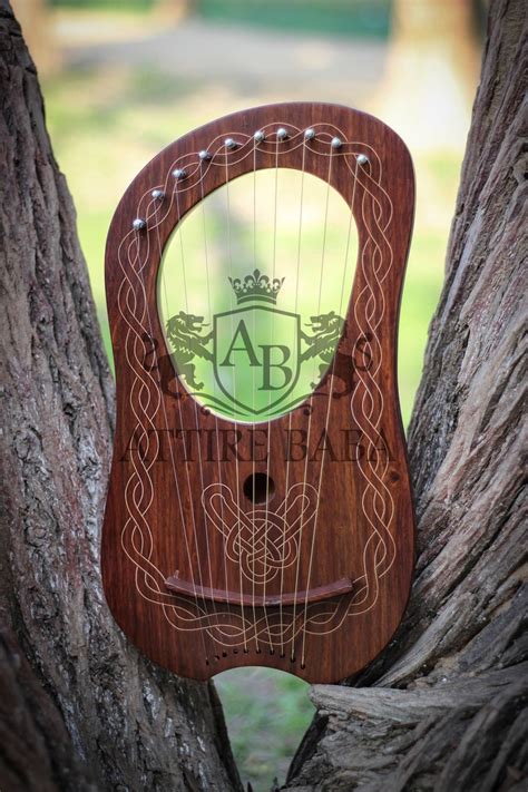 Rosewood 10 Metal Strings Lyre Harp Handmade Shesham Wood Etsy UK