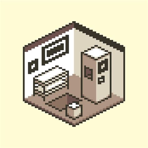 Premium Vector A Pixel Art Image Of A Room Isometric