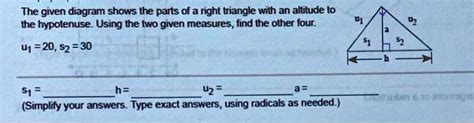 the given diagram shows the parts of a right triangle… solvedlib