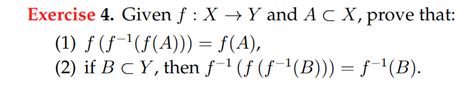 solved exercise 4 given f x→y and a⊂x prove that 1