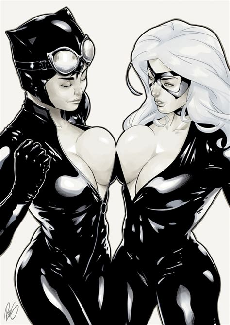 Felicia Hardy Black Cat Catwoman And Selina Kyle Marvel And 3 More Drawn By Redgvicente