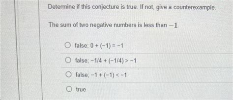 solved determine if this conjecture is true if not give a