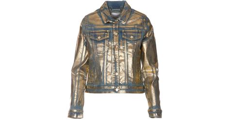 Madison Maison Laminated Denim Jacket In Green Lyst