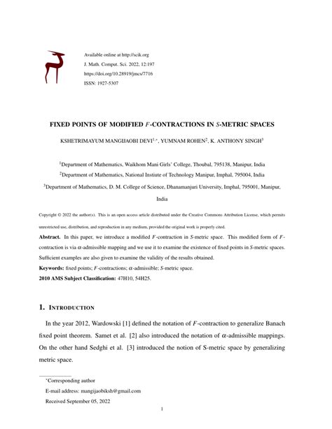 pdf fixed points of modified f contractions in s metric spaces