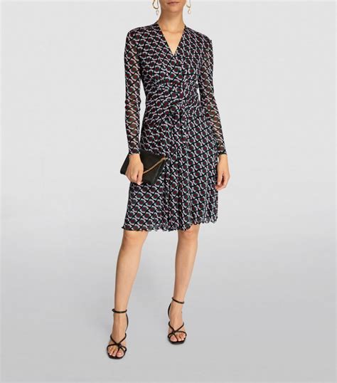 Womens Dvf Diane Von Furstenberg Multi Mesh Brenda Wrap Midi Dress