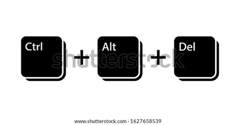 Ctrl Alt Del Key Icon Clipart Stock Vector Royalty Free
