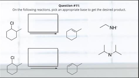 Solved Question On The Following Reactions Pick An Chegg