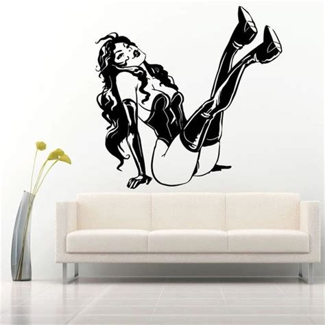 Wall Room Decor Art Vinyl Sticker Mural Decal Sexy Pin Up Girl Poster Wall Decals Cute Vinyl Art