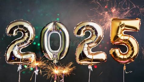 2025 Balloon Celebration Brings In The Happy New Year Stock