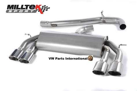 VW Golf MK7 R Milltek Sport 3 Non Resonated Non Valved Cat Back