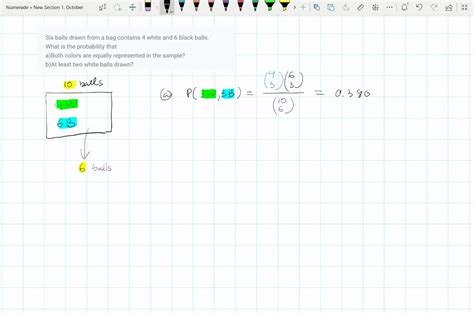 Six Balls Drawn From A Bag Contains 4 White And 6 Black Balls What Is