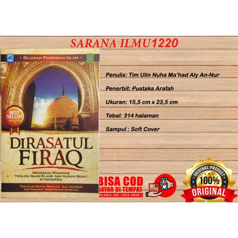 Jual DIRASATUL FIRAQ ARAFAH Mengenal Madzhab Teologi Islam Klasik
