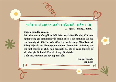 Tập làm văn lớp 3 Viết thư cho người thân để thăm hỏi và kể về việc