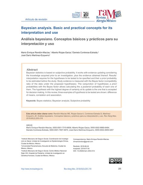 PDF Análisis bayesiano Conceptos básicos y prácticos para su