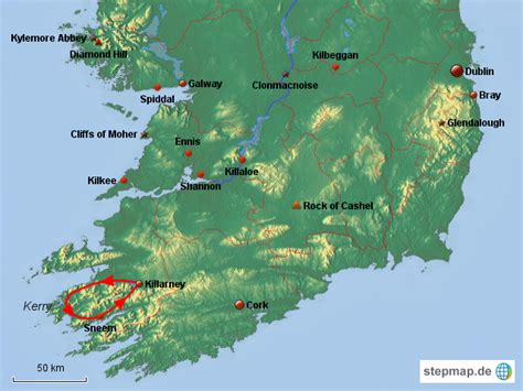 Stepmap Irland Ring Of Kerry Landkarte F R Irland