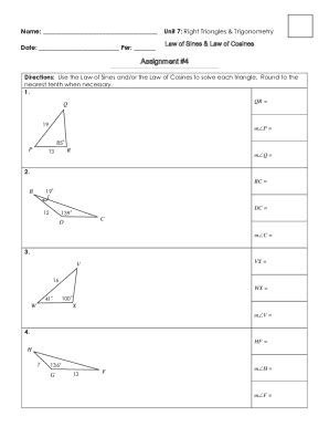 Fillable Online Solved Name Unit 7 Right Triangles Trigonometry