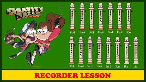 Gravity Falls Opening Recorder Notes Tutorial YouTube