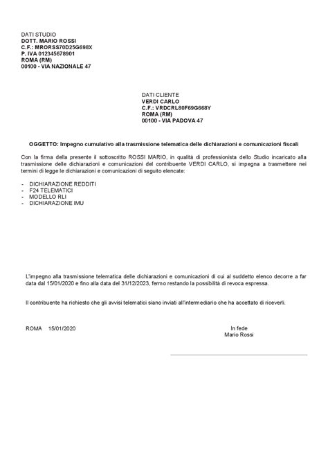 Esempio Di Lettera Di Trasmissione Documenti