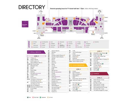 Changi Airport Singapore Map SIN Printable Terminal Maps Shops