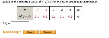 Solved Calculate The Expected Value Of X E X For The Chegg