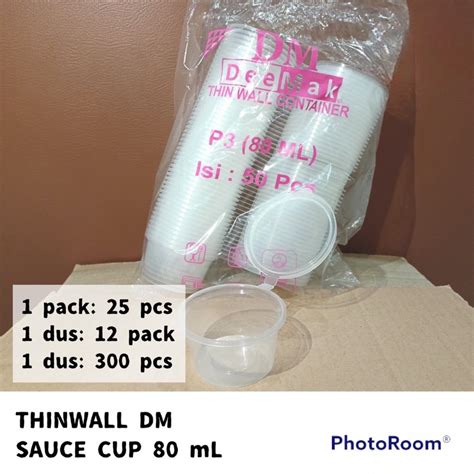 Jual Thinwall DM Sauce Cup 80 Ml Isi Per Pack 50 Pcs Shopee Indonesia