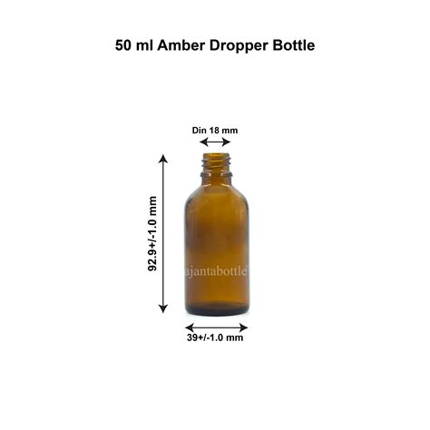 50 Ml Dropper Amber Glass Bottle 18 Mm Special Neck Ajanta Bottle Pvt