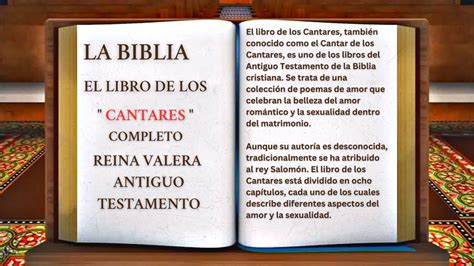 ORIGINAL LA BIBLIA EL LIBRO DE CANTARES COMPLETO REINA VALERA