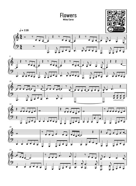 Flowers Arr Eduardo By Miley Cyrus Sheet Music For Easy Piano At