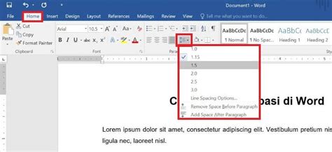 Cara Mengatur Jarak Baris Atau Line Spacing Di Ms Word Lengkap Dengan
