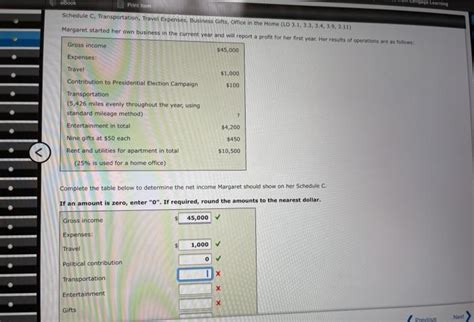 Solved BOOK Print Them Schedule C Transportation Travel Chegg