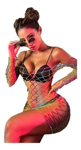 Vestido Arrast O Colorido Sexy Look Balada Carnaval Festival Mercadolivre