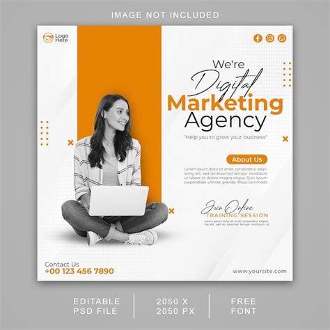 Um panfleto para uma agência de marketing que diz que não somos uma
