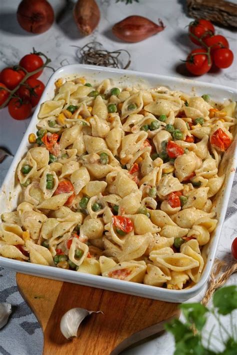 Nudeln mit Frischkäse schnelles einfaches Ofenpasta Rezept