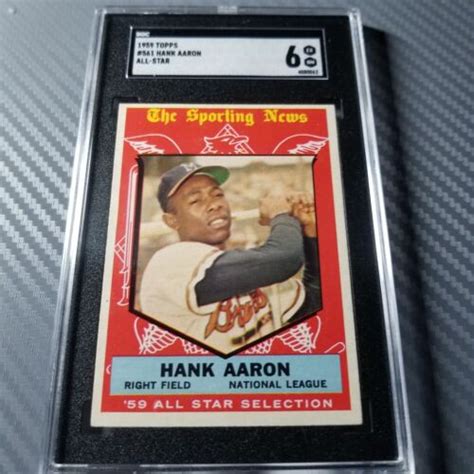 1959 TOPPS BASEBALL 561 HANK AARON ALL STAR MILWAUKEE BRAVES SGC