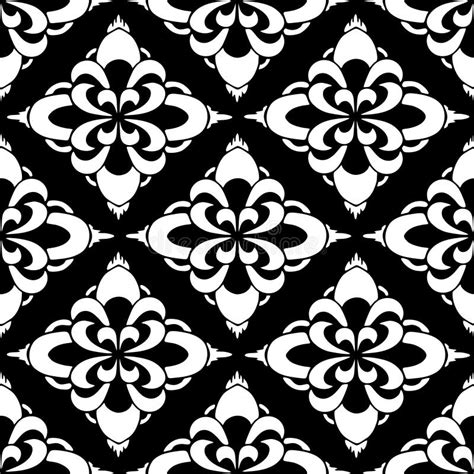 Seamless Symmetrical Black And White Pattern Of Abstract Geometric