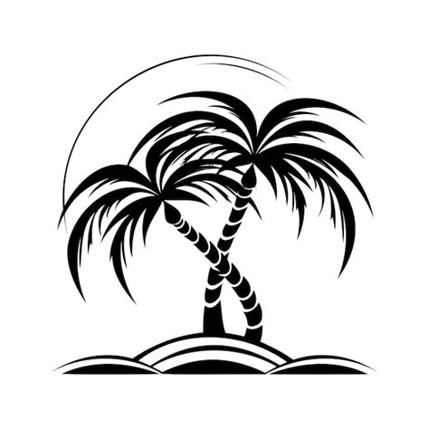 Plantilla de icono de palmera ilustración vectorial silueta de palma