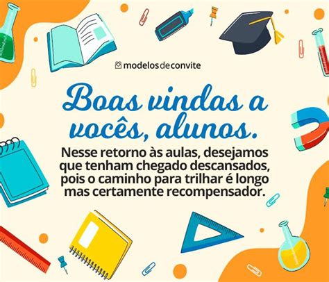 Cart O De Boas Vindas Para Alunos
