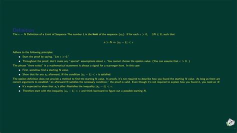 the ϵ−n definition of a limit of sequence examples example1 youtube