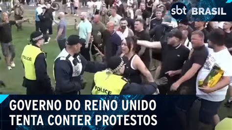 Governo britânico tenta conter protestos da extrema direita SBT