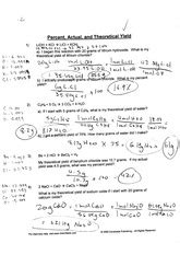 Homework Percent Actual And Theoretical Yields Problems Li