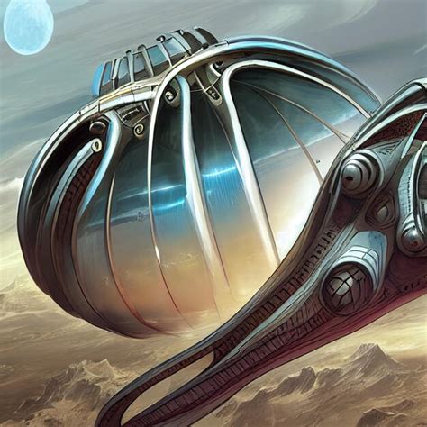 Un Dibujo De Una Nave Espacial Con Un Planeta Al Fondo Foto Premium