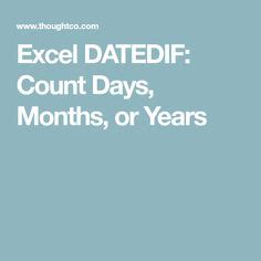 Excel Funktion DATEDIF